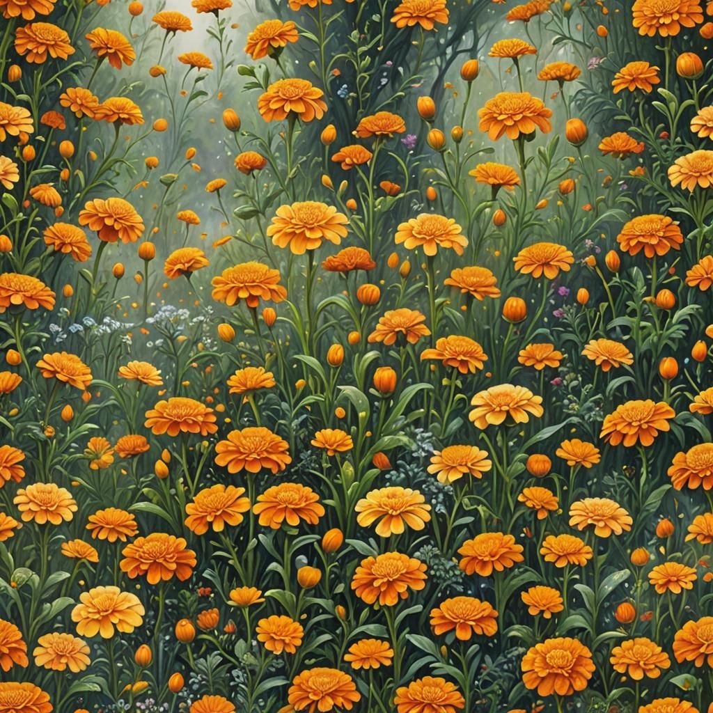 Marigolds 9 - AI Generated Artwork - NightCafe Creator