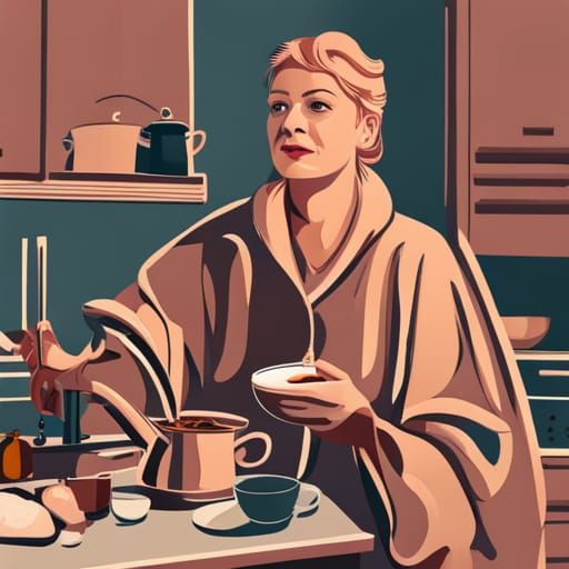 Sipping Coffee - AI Generated Artwork - NightCafe Creator