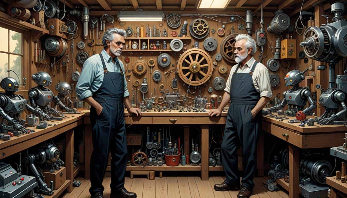 Inventors in the workplace - Inventors in Futuristic Garage...