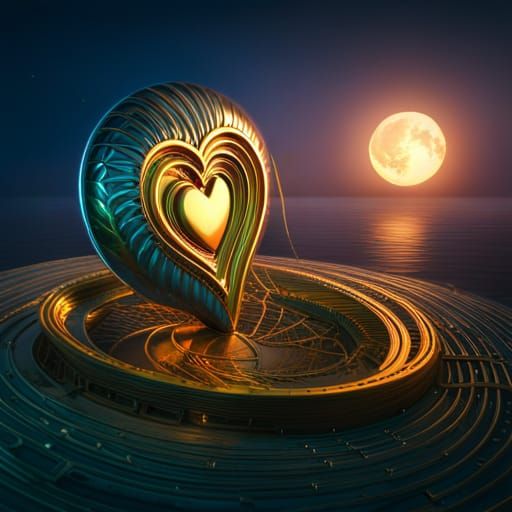 Moon Heart Trophy - AI Generated Artwork - NightCafe Creator