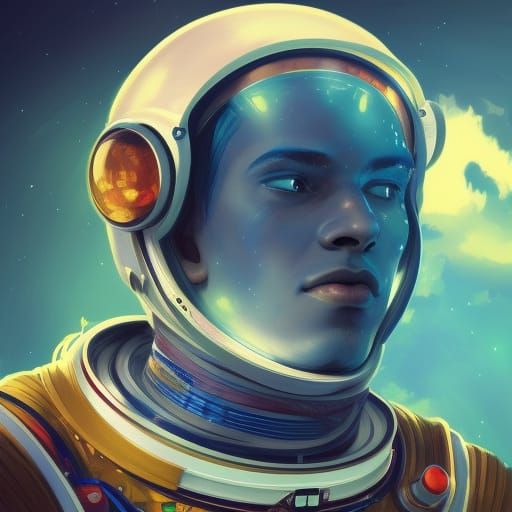 "John" Human Astronaut Stuck on Planet Intra - AI Generated Artwork ...