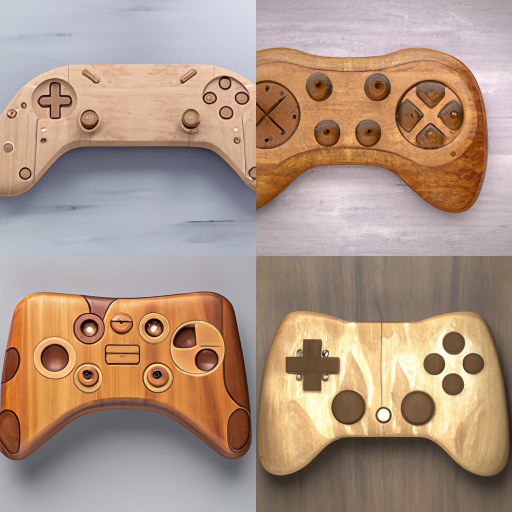 Wireless game controller made with wood. - AI Generated Artwork ...