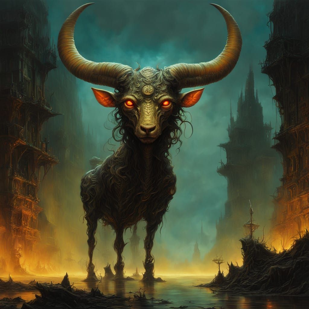 Ethereal Demon Gaap in Golden Light, Intricately D... - AI Art