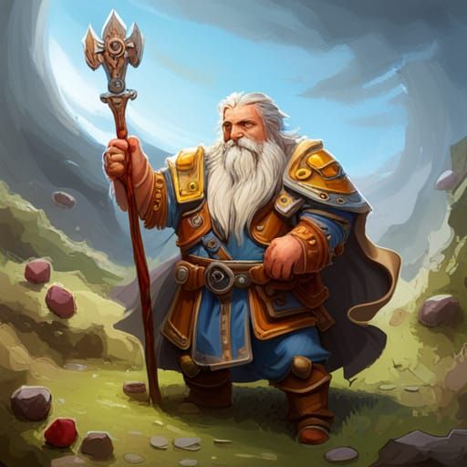 D&D Dwarf, cleric, standing in a field - AI Generated Artwork ...