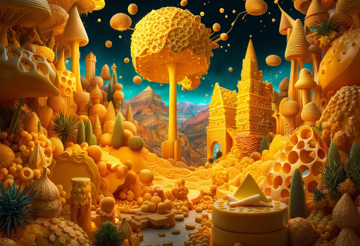 Cheese land - AI Generated Artwork - NightCafe Creator