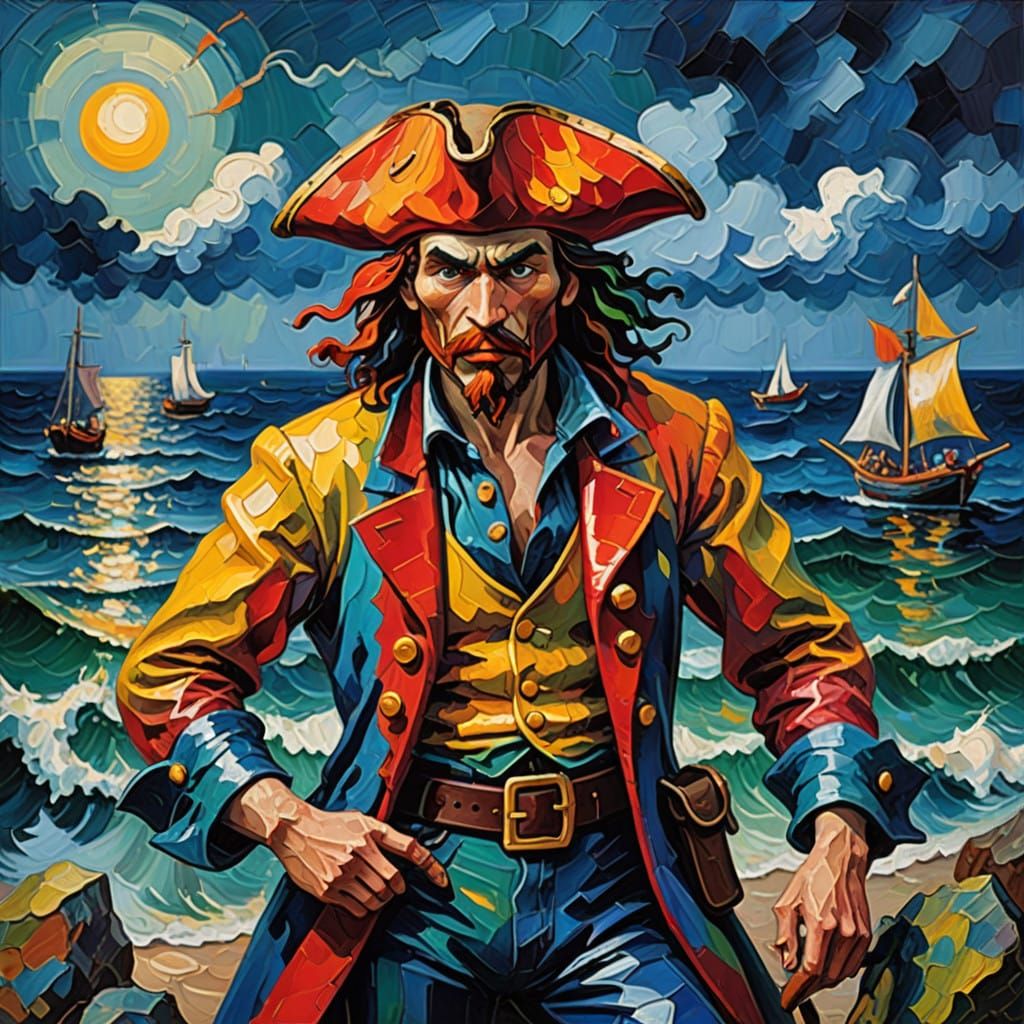 The Jester leading pirate gang. - Jester Pirate Leads Swashb...