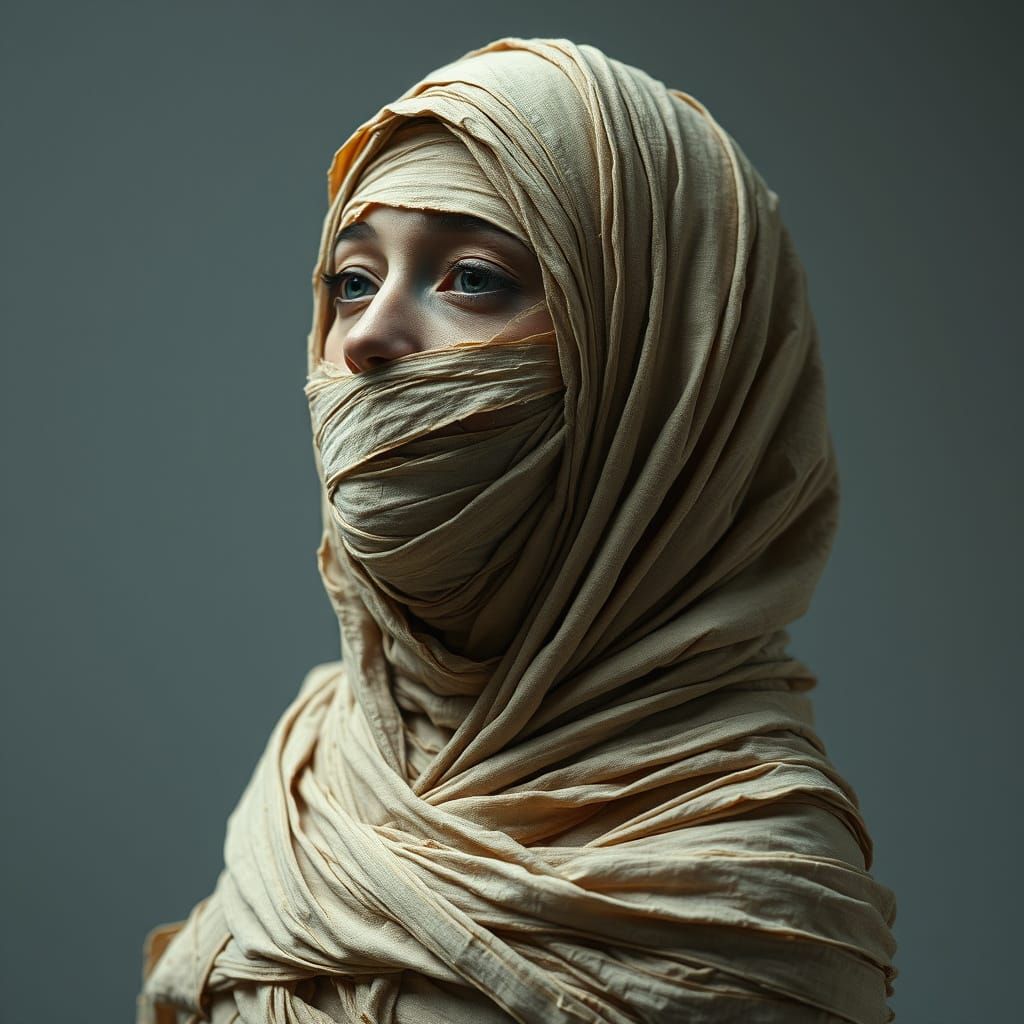 Mummified Woman in Ancient Egyptian Style - AI Art