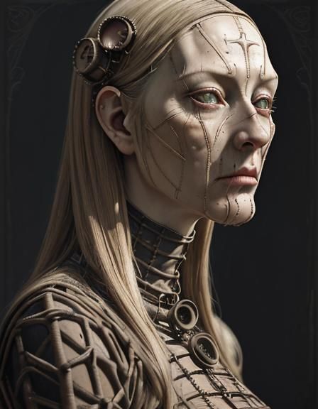 "wicker man & pinhead, intricate portrait of a lady, , beautifully ...