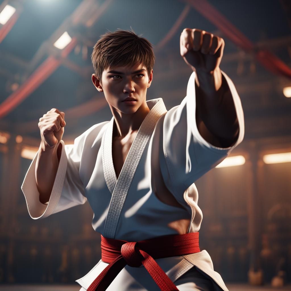 Karate Student Training - AI Generated Artwork - NightCafe Creator