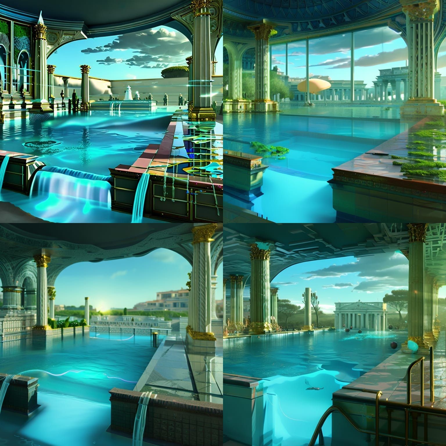 A beautiful liquid swimming pool in Rome: Formula 1 style: crystal ...