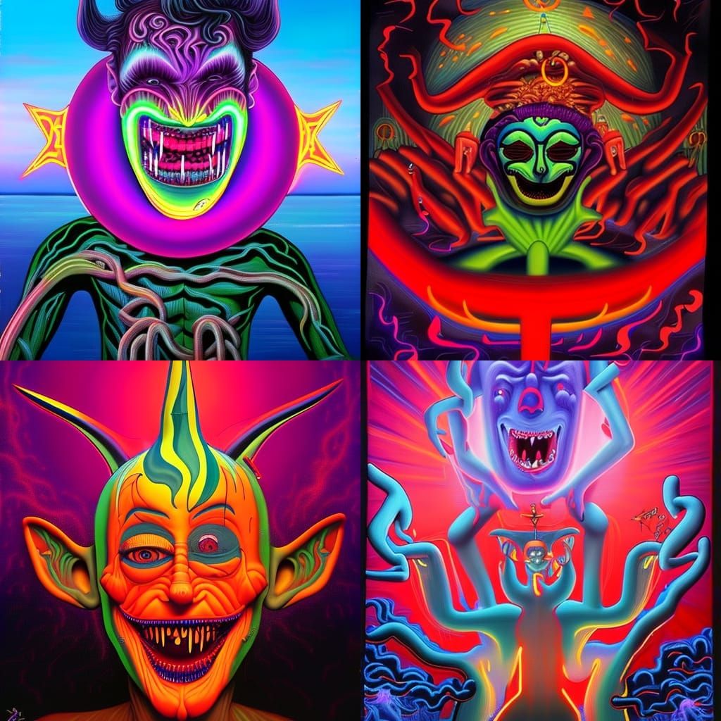 Satan is a Cosmic Clown telling Cosmic Jokes by Alex Grey, Lisa Frank ...