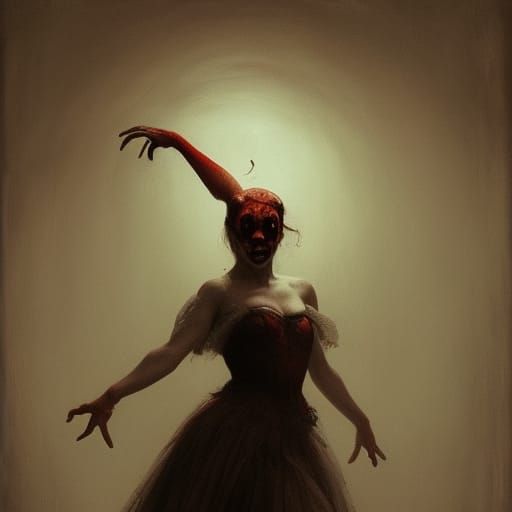 scary clown ballerina - AI Generated Artwork - NightCafe Creator