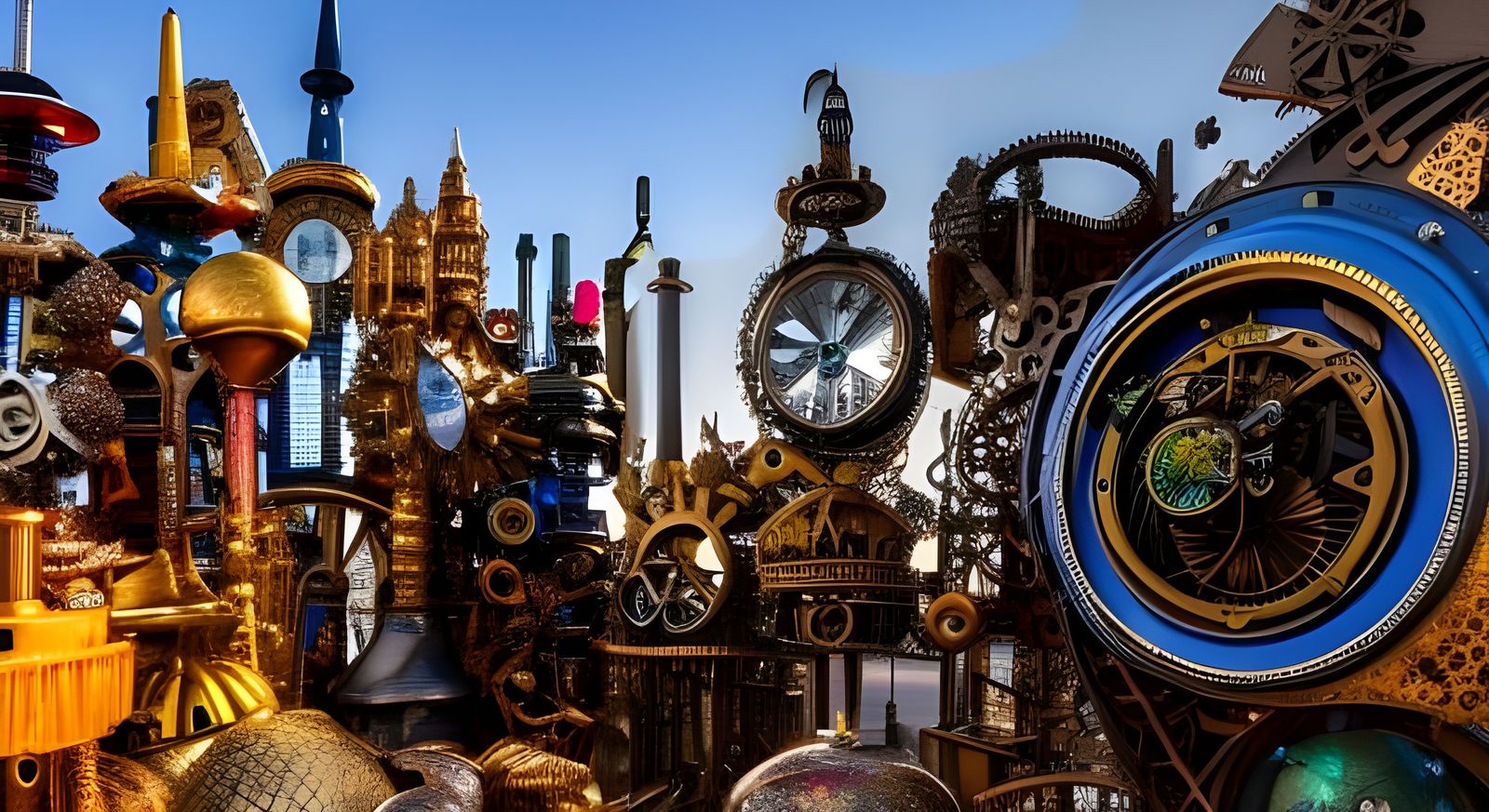 Recycled Metal Clock Parts - AI Generated Artwork - NightCafe Creator