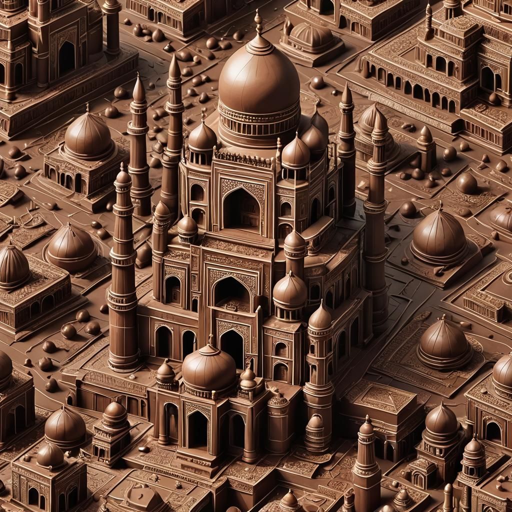 Taj Mahal chocolate cake intricately detailed hypermodernism ...
