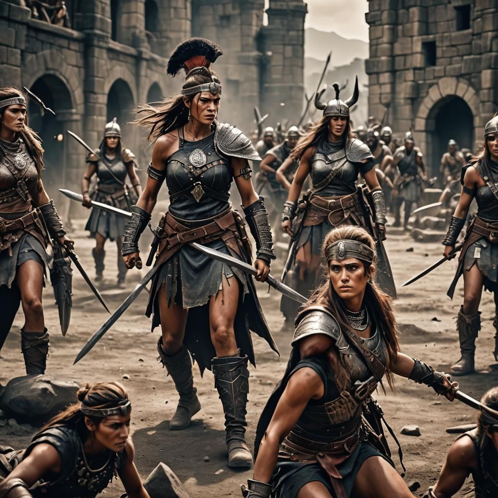 Female barbarians - AI Generated Artwork - NightCafe Creator