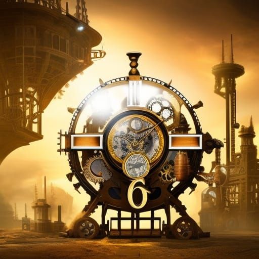 Stempunk clock engine - AI Generated Artwork - NightCafe Creator