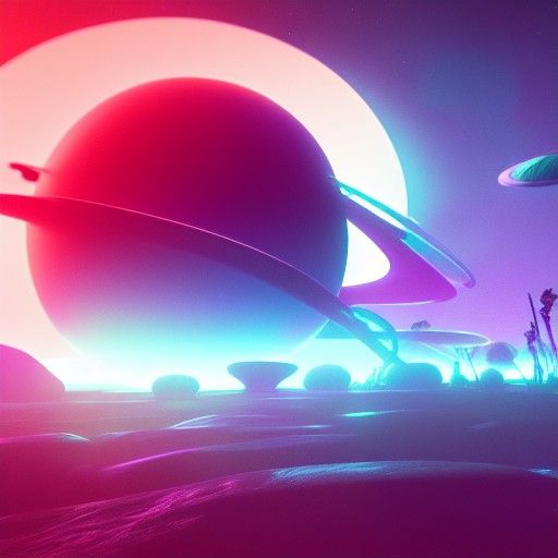 neon alien planet - AI Generated Artwork - NightCafe Creator