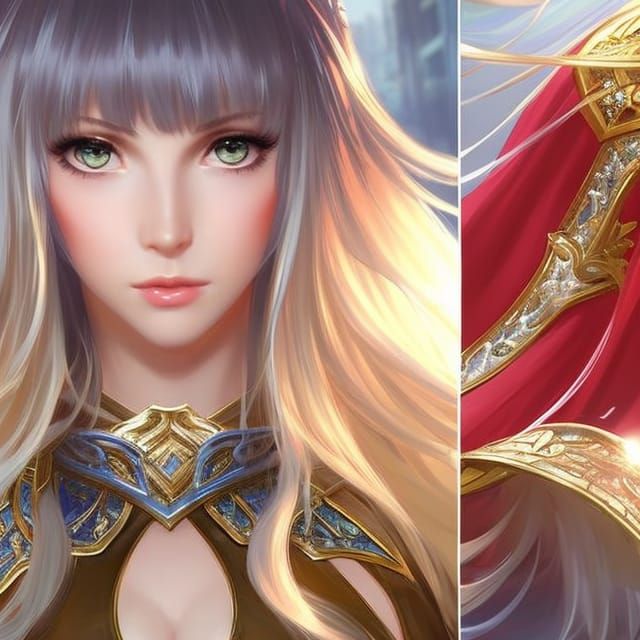 photorealistic anime art, head and shoulders portrait of , Glassy light ...