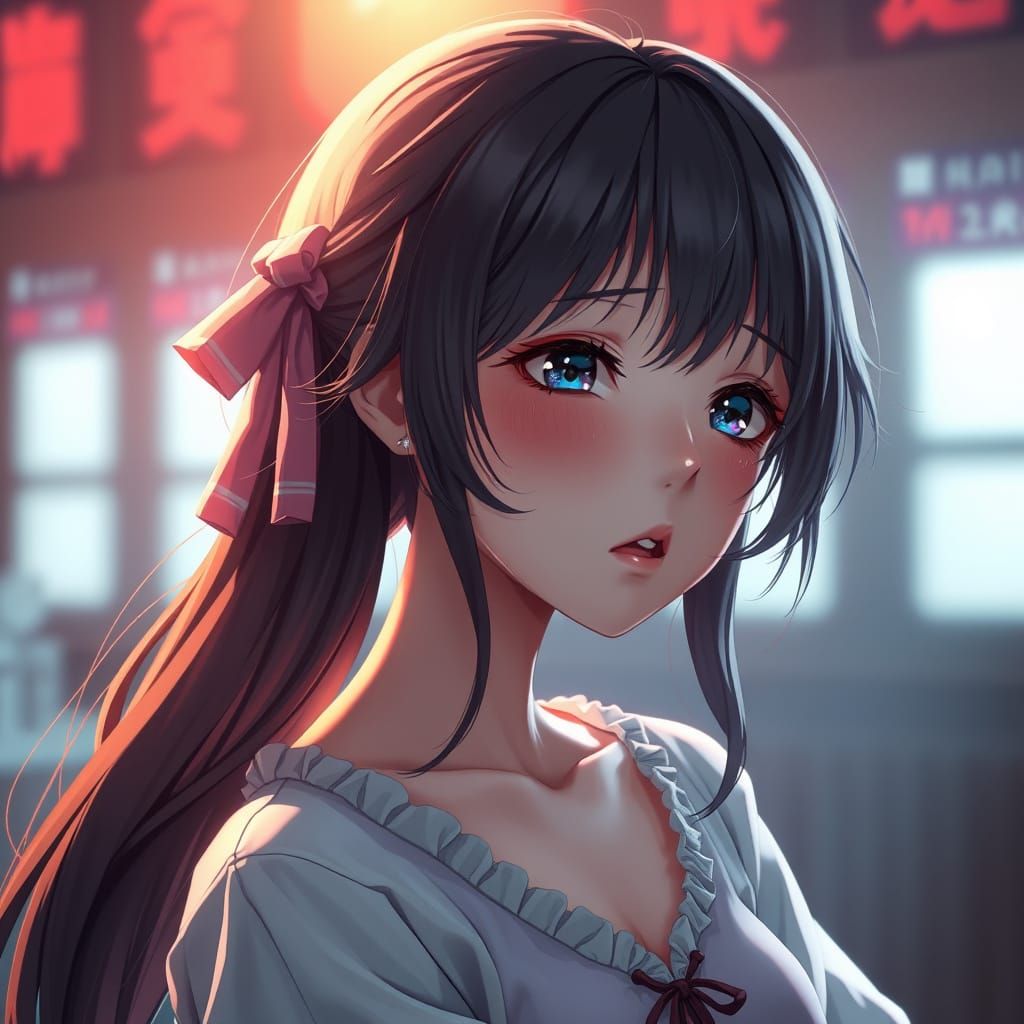 A girl crying - A Girl in Deep Emotional Distress in Anime ...