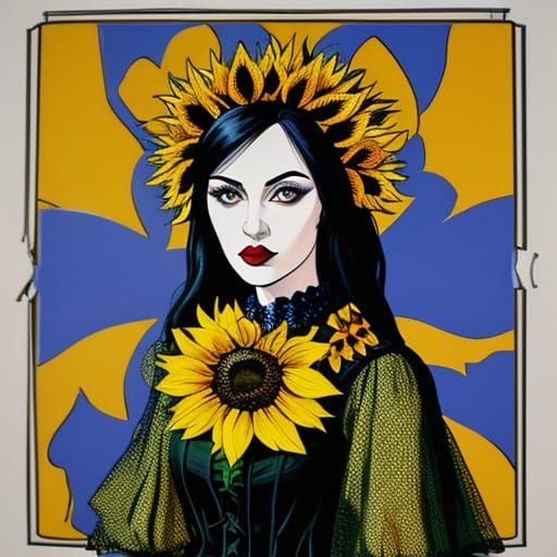 Pop art gothic sunflower - Pop art gothic sunflower