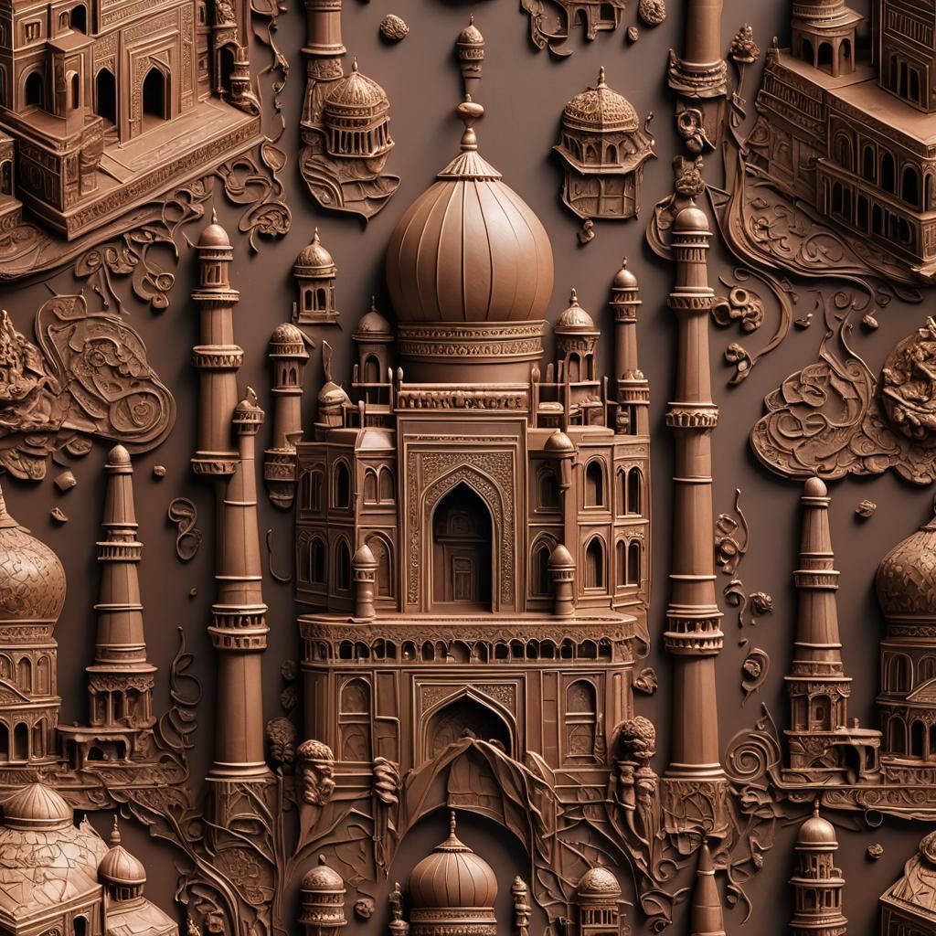 Taj Mahal chocolate cake intricately detailed hypermodernism ...