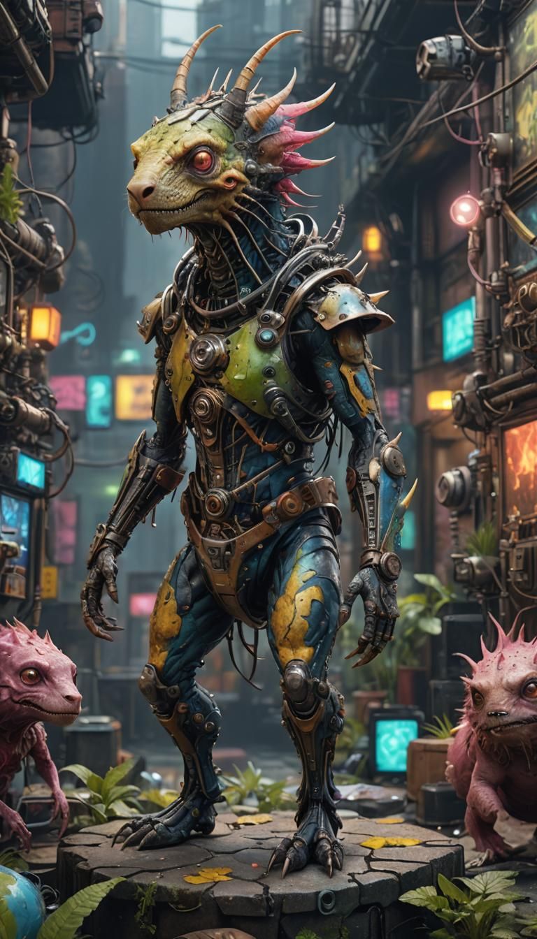 Aetherpunk creature bipide - AI Generated Artwork - NightCafe Creator