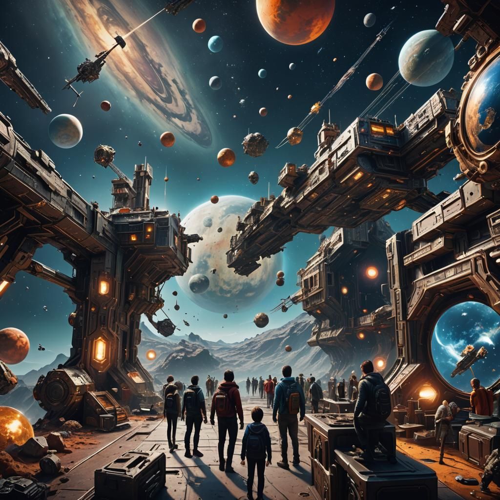 People Viewing Random Objects in Space - AI Generated Artwork ...