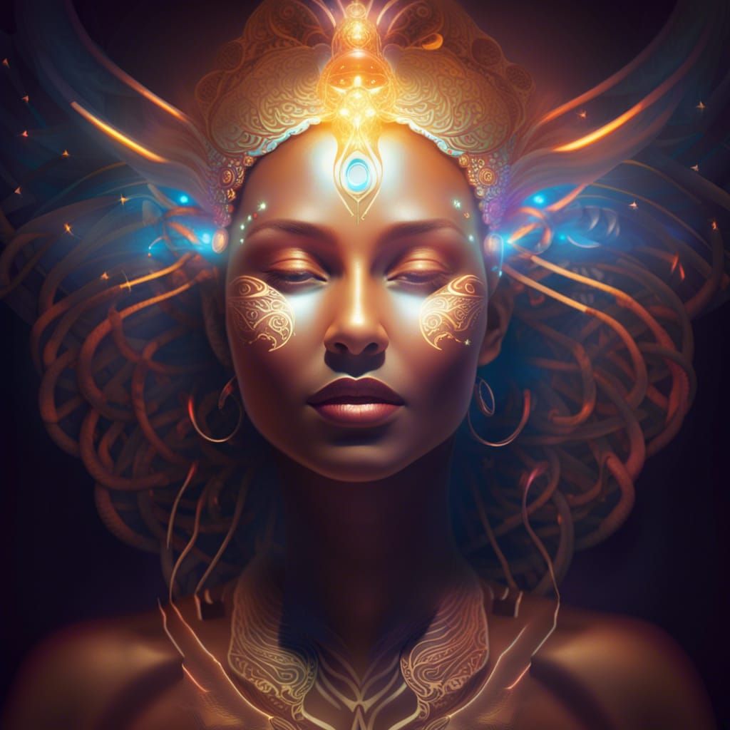 Goddess in the astral light - AI Generated Artwork - NightCafe Creator