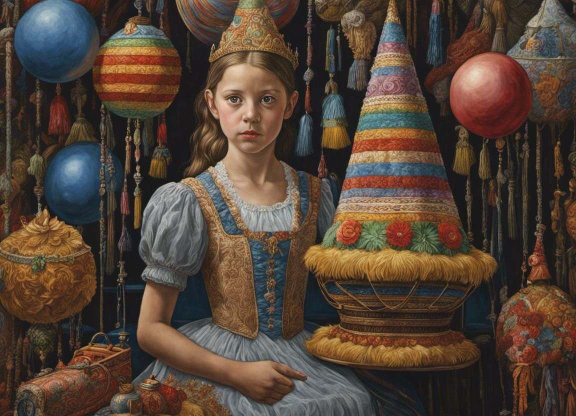 birthday girl choosing a pinata - AI Generated Artwork - NightCafe Creator