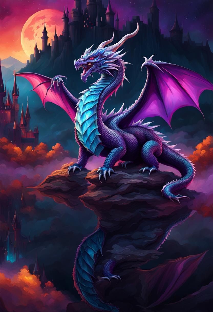 Blood Moon Dragon - AI Generated Artwork - NightCafe Creator