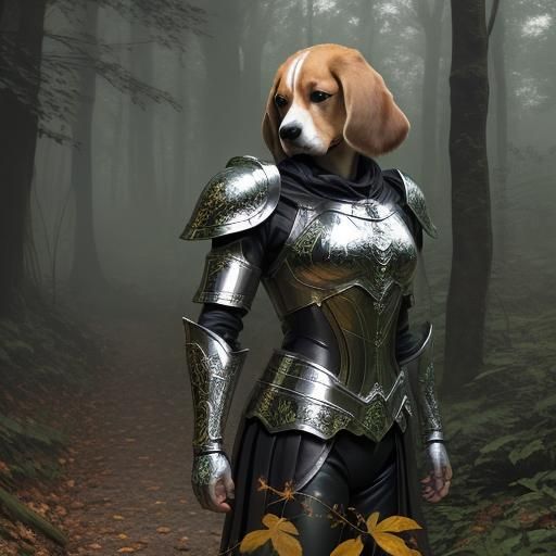 mighty beagle in very shiny armor - AI Generated Artwork - NightCafe ...