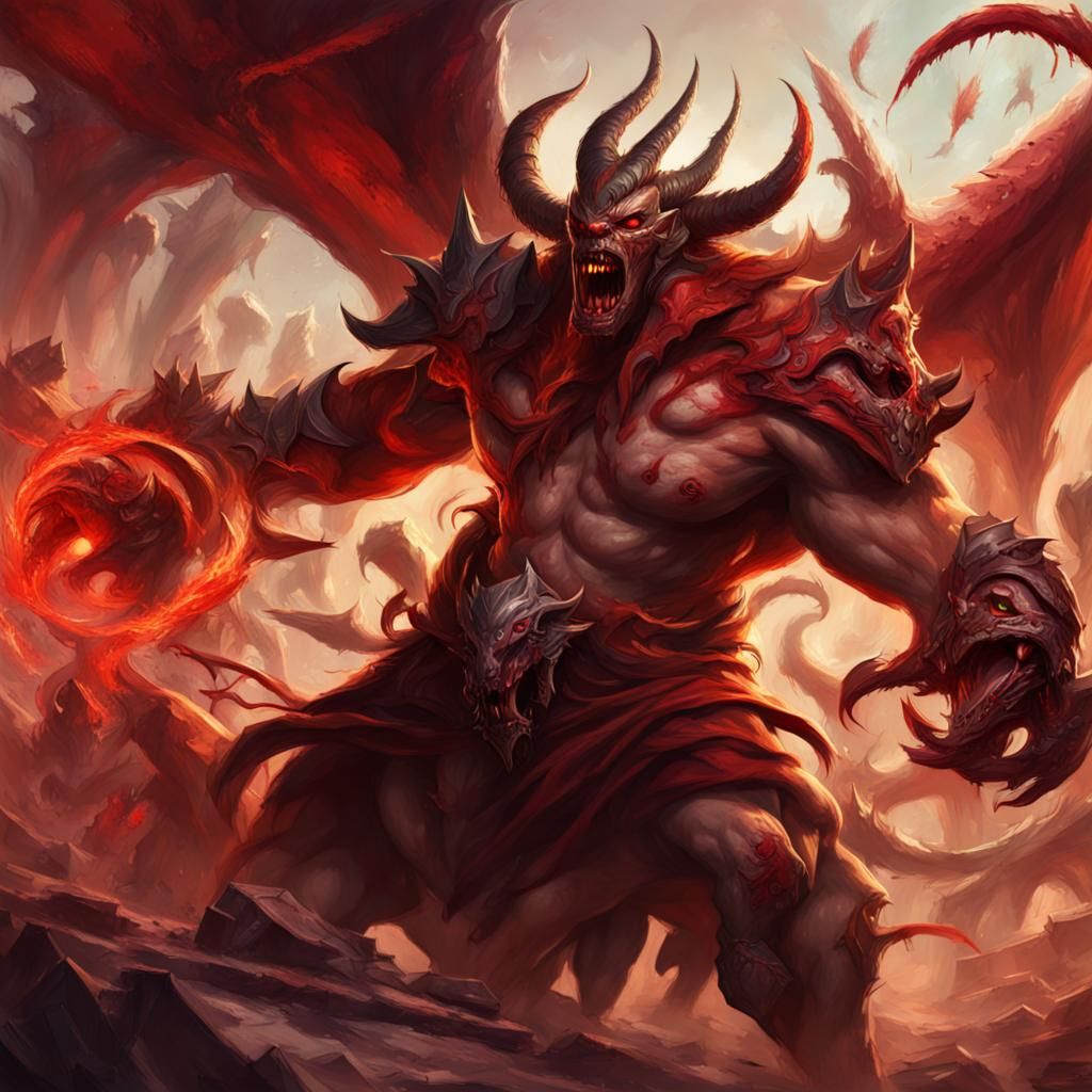 bloodwynd fighting demons - AI Generated Artwork - NightCafe Creator