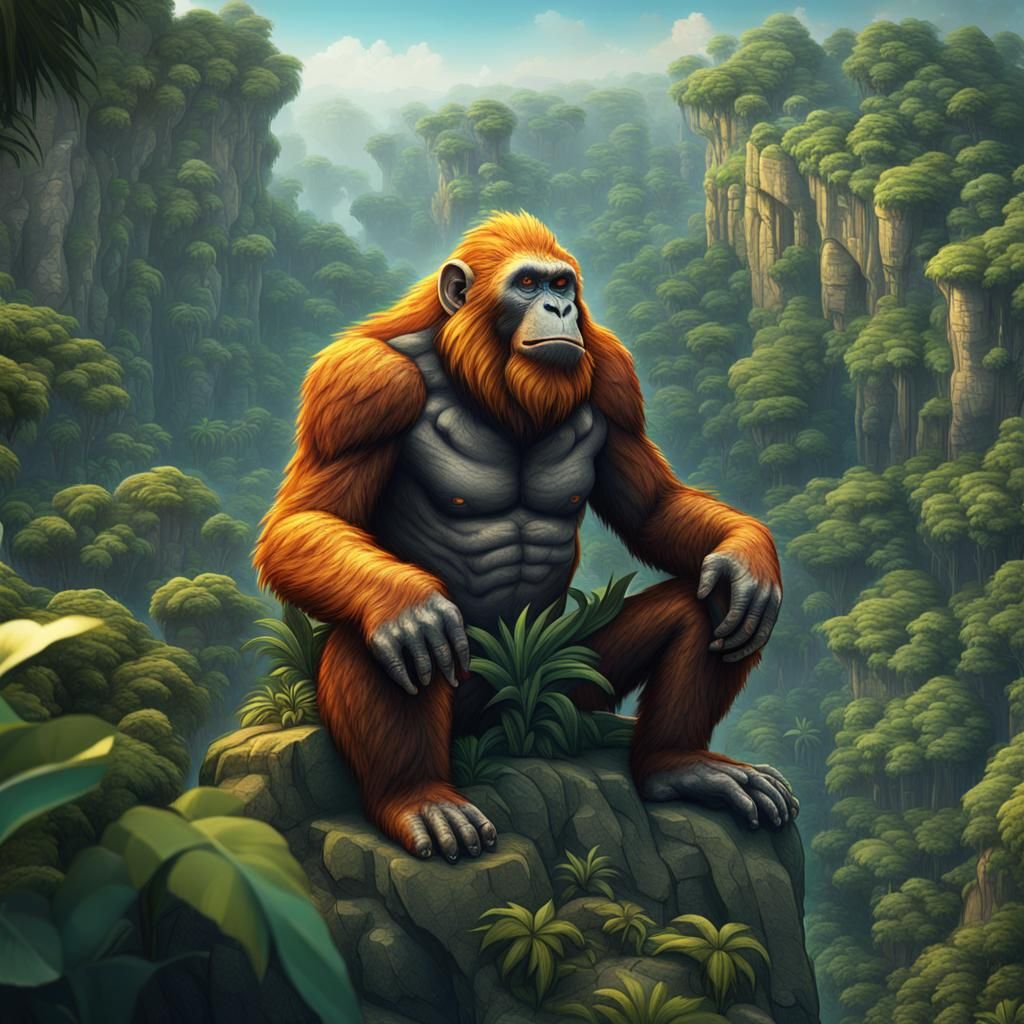 Gigantopithecus - AI Generated Artwork - NightCafe Creator