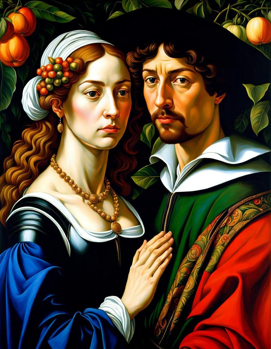 A Lovely Renaissance Couple IX - AI Generated Artwork - NightCafe Creator