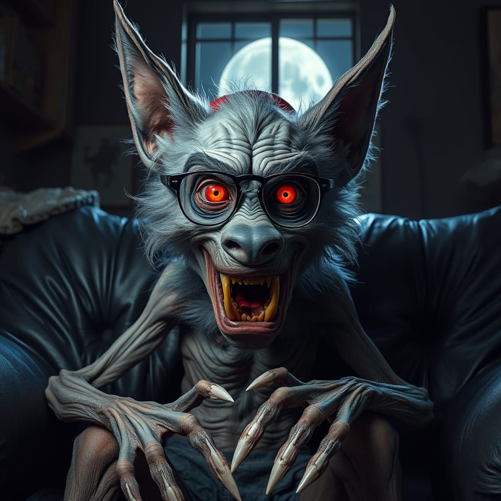 A surreal photo of a humanoid old wolf-like creatu... - AI Art