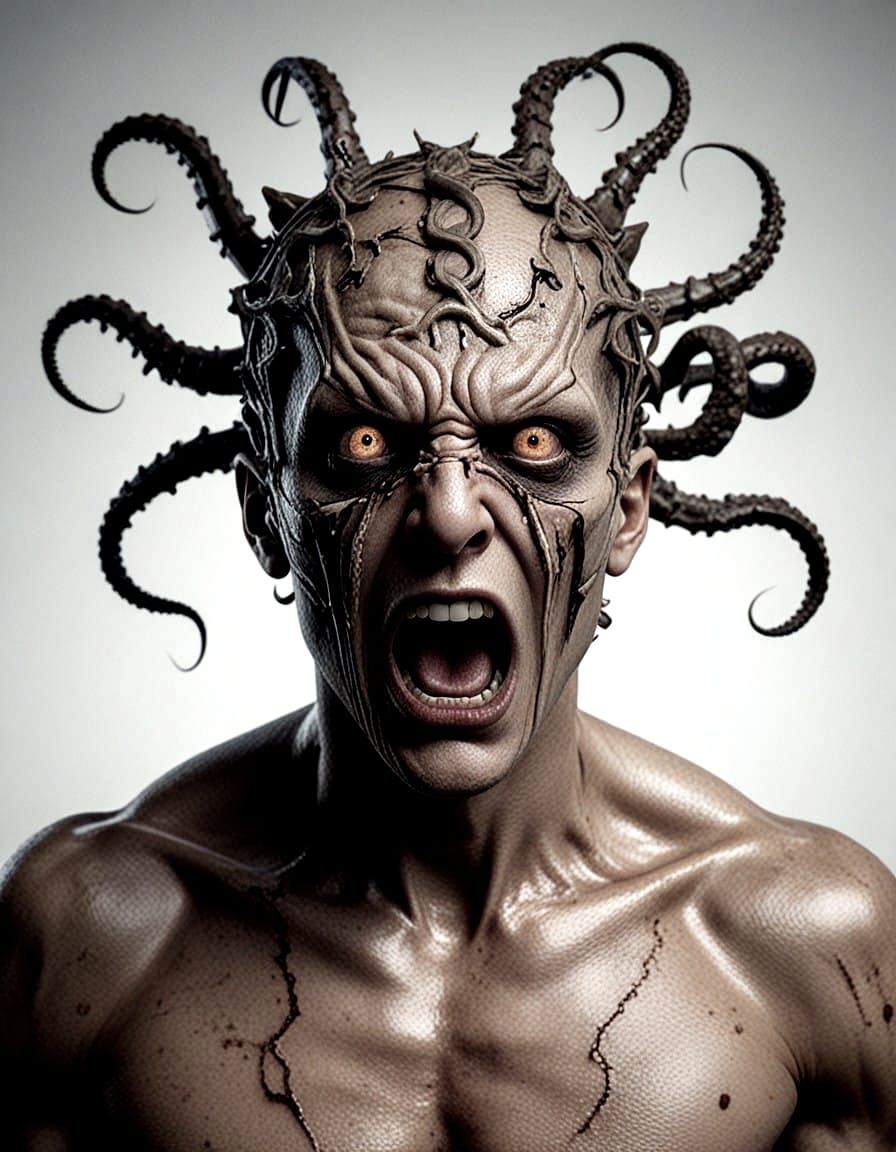 Monstrous Mermaid in Agony - AI Art