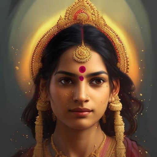 Hindu Queen Regal Royal Divine - AI Generated Artwork - NightCafe Creator