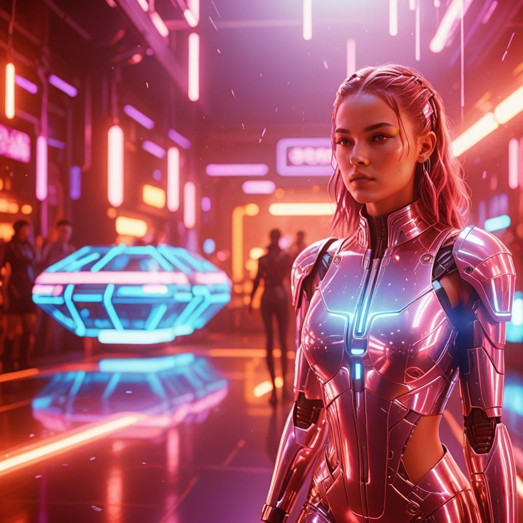 Cyberpunk Disco Goddesses Unite at The Pink Panthe... - AI Art