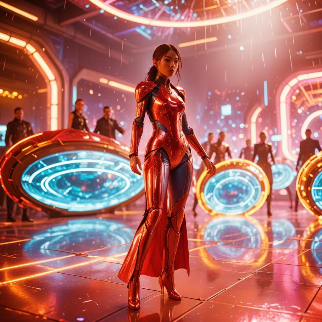 Cyberpunk Disco Goddesses Dance at The Pink Panthe... - AI Art