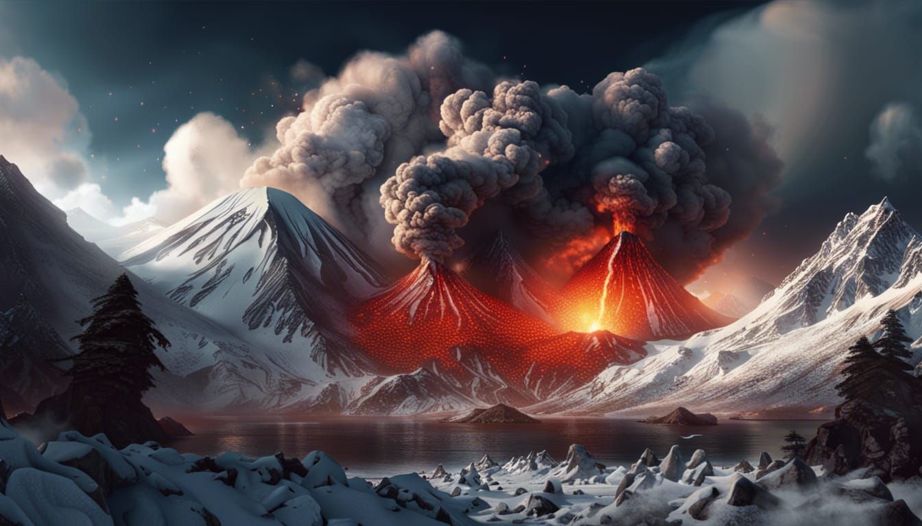 Erupting volcano - AI Generated Artwork - NightCafe Creator