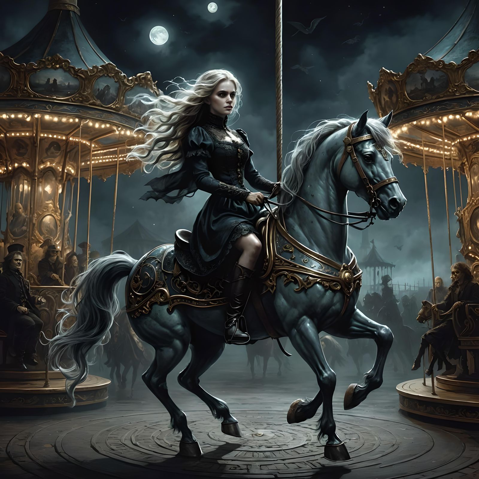 Haunted Carousel - AI Generated Artwork - NightCafe Creator