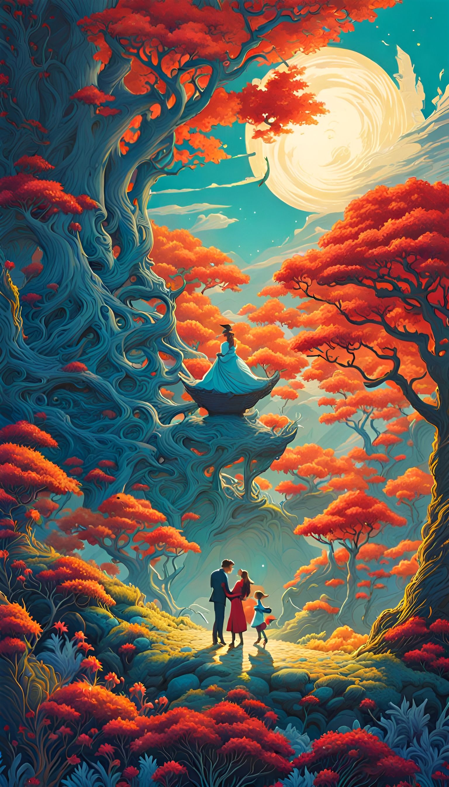 “Couple hug holding baby”. A breathtaking masterpiece fantasycore ...