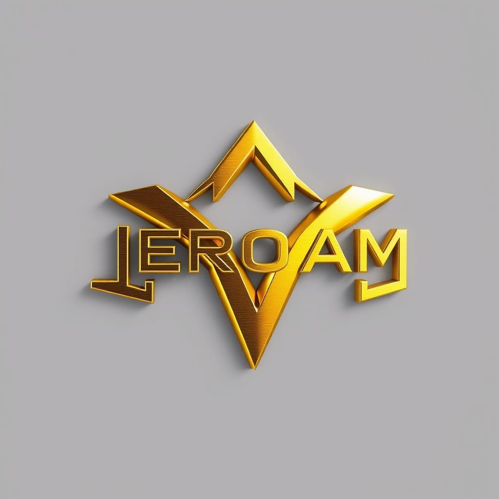 Luxurious 3D-Rendered Logo in Metallic Gold - AI Art