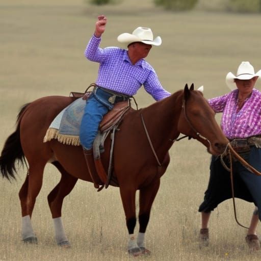 cowboys wrangling - AI Generated Artwork - NightCafe Creator