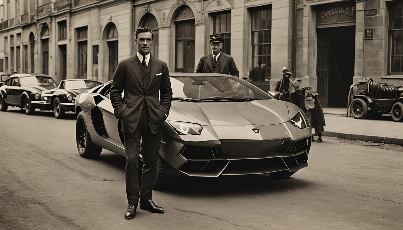 With his Lambo - AI Generated Artwork - NightCafe Creator