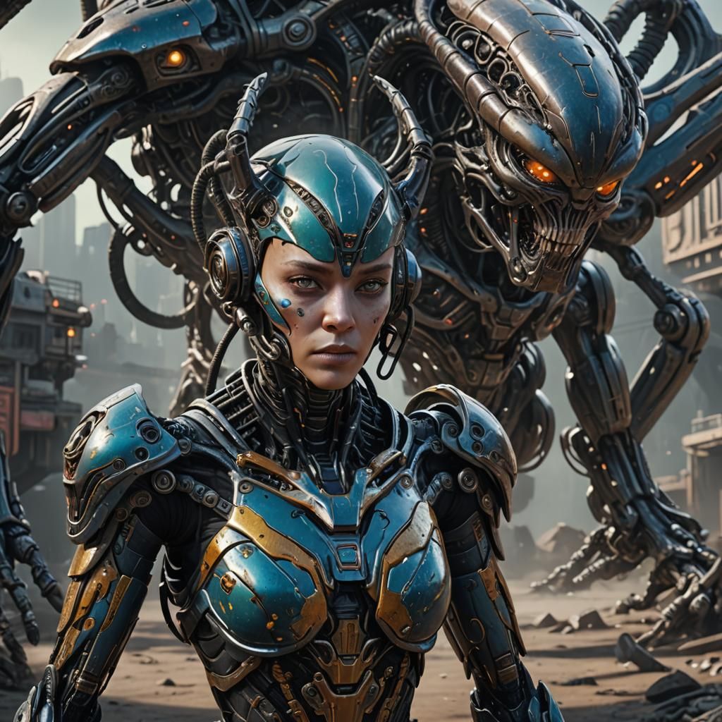 Alien female cyborg - AI Generated Artwork - NightCafe Creator