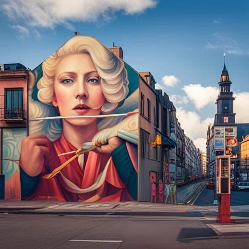 Medieval lady mural I ⚔️ 🛡️ - AI Generated Artwork - NightCafe Creator