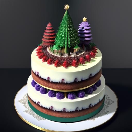 Christmas cake - AI Generated Artwork - NightCafe Creator