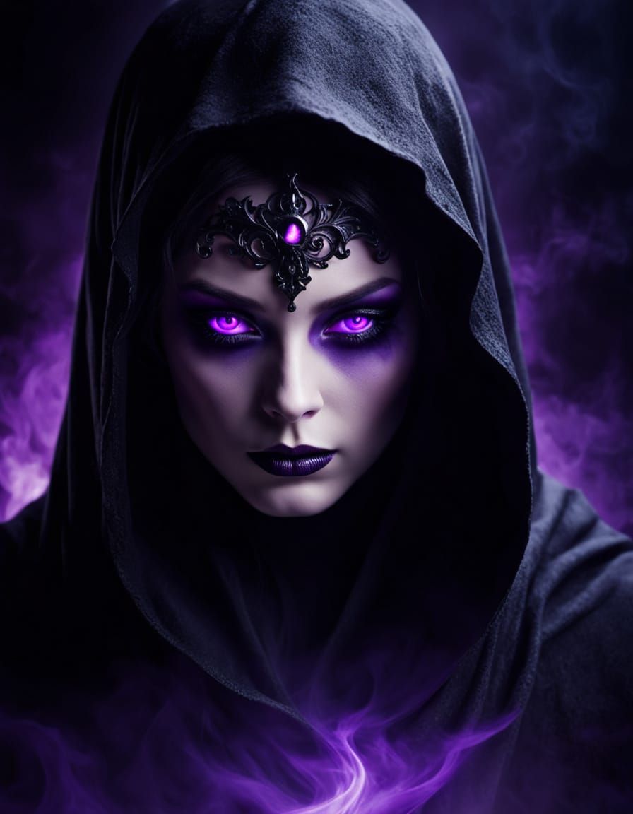 Eerie Shade Wraith in Swirling Mist: Dark Fantasy Art