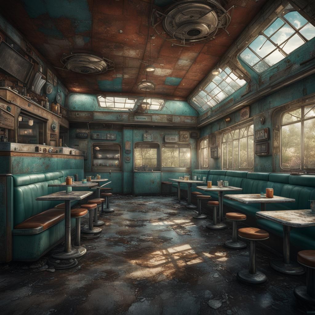 Abandoned diner - AI Generated Artwork - NightCafe Creator